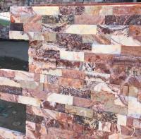 China Red Dragon Jade Marble Culture Stone 600x150mm Purple Cream Marble Ledgestone Wall Cladding for sale