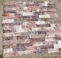 China Red Dragon Jade Marble Culture Stone 600x150mm Purple Cream Marble Ledgestone Wall Cladding for sale