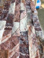 China Red Dragon Jade Marble Culture Stone 600x150mm Purple Cream Marble Ledgestone Wall Cladding for sale