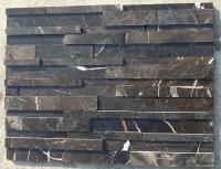 China Emperador Dark Marble Stacked Stone Veneer 600x150mm Real Stone Cladding for sale