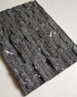 China Black Galaxy Granite Stacked Stone Veneer 600x150mm Natural Split Wall Cladding for sale