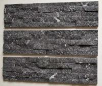 China Black Galaxy Granite Stacked Stone Veneer 600x150mm Natural Split Wall Cladding for sale