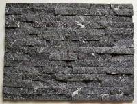 China Black Galaxy Granite Stacked Stone Veneer 600x150mm Natural Split Wall Cladding for sale