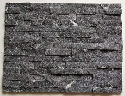 China Black Galaxy Granite Stacked Stone Veneer 600x150mm Natural Split Wall Cladding for sale