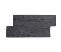 China Black Slate Ledgestone Thin Stone Veneer 180x350mm Split Face Wall Cladding for sale