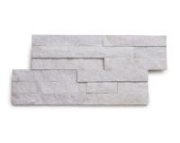 China White Quartzite Stacked Stone Panels 18x35cm Natural Split Wall Cladding for sale