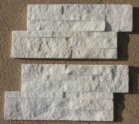 China White Quartzite Stacked Stone Panels 18x35cm Natural Split Wall Cladding for sale