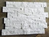 China White Quartzite Stacked Stone Panels 18x35cm Natural Split Wall Cladding for sale