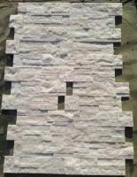 China White Quartzite Stacked Stone Panels 18x35cm Natural Split Wall Cladding for sale