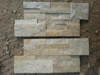 China Ivory White Quartzite Stacked Stone Ledgestone 180x350mm Natural Split Wall Cladding for sale