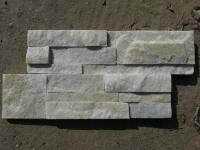 China Ivory White Quartzite Stacked Stone Ledgestone 180x350mm Natural Split Wall Cladding for sale