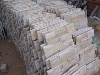 China Ivory White Quartzite Stacked Stone Ledgestone 180x350mm Natural Split Wall Cladding for sale