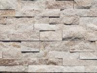 China Ivory White Quartzite Ledgestone 18x35cm Stone Cladding Panel Natural Split Wall Veneer for sale