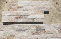 China Ivory White Quartzite Ledgestone 18x35cm Stone Cladding Panel Natural Split Wall Veneer for sale