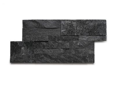 China Black Quartzite Ledgestone Thin Stone Veneer 180x350mm Natural Split Wall Panel for sale