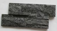 China Black Quartzite Ledgestone Thin Stone Veneer 180x350mm Natural Split Wall Panel for sale