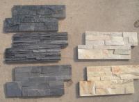 China Black Quartzite Ledgestone Thin Stone Veneer 180x350mm Natural Split Wall Panel for sale