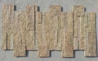 China Sesame Yellow Granite Ledger Panel 180x350x15-20mm Natural Split Stone Veneer for Wall Cladding for sale