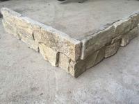 China Yellow Granite Stacked Stone Panel 600x150mm Natural Culture Stone Cladding 80kg/m2 for sale