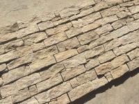 China Yellow Granite Stacked Stone Panel 600x150mm Natural Culture Stone Cladding 80kg/m2 for sale