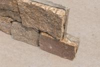 China Yellow Granite Stacked Stone Panel 600x150mm Natural Culture Stone Cladding 80kg/m2 for sale