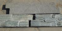 China Green Slate Stone Cladding Backed Cement 600x150mm Outdoor Wall Panels Natural Stone Veneer for sale
