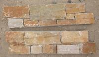 China Yellow Quartzite Stacked Stone Veneer Z Panel 600x150mm Natural Stone Cladding Outdoor Wall for sale