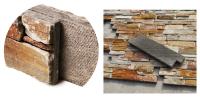 China Yellow Quartzite Stacked Stone Veneer Z Panel 600x150mm Natural Stone Cladding Outdoor Wall for sale