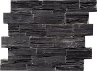 China Black Slate Cemented Stone Cladding 600x150mm Natural Rough Surface Wall Covering for sale