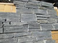 China Black Slate Cemented Stone Cladding 600x150mm Natural Rough Surface Wall Covering for sale