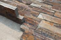 China Multicolor Slate Cemented Stone Cladding 600x150x30-50mm Natural Rusty Slate Ledgestone for Wall Covering for sale