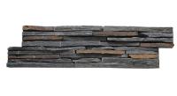 China Black Rusty Slate Stacked Stone Cladding 600x150mm Natural Slim Culture Stone Wall Panel for sale