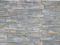 China Black Rusty Slate Stacked Stone Cladding 600x150mm Natural Slim Culture Stone Wall Panel for sale