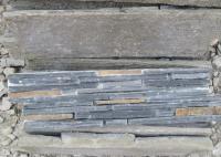 China Black Rusty Slate Stacked Stone Cladding 600x150mm Natural Slim Culture Stone Wall Panel for sale