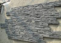 China Black Slate Cemented Culture Stone 600x150mm Natural Stone Veneer Panel for Wall Cladding for sale