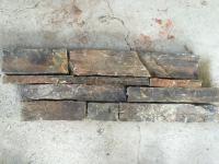 China Multicolor Rusty Slate Stone Cladding Steel Wire Back 600x150mm Natural Stone Veneer for sale