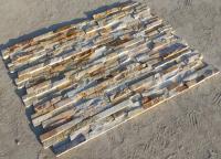 China Yellow Quartzite Culture Stone Ledgestone 600x150mm Natural Stone Cladding Wall Veneer for sale