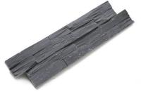 China Charcoal Black Slate Stone Cladding Panel 600x150mm Natural Rough Ledgestone for Wall Covering for sale