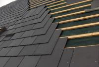 China Chinese Ink Black Split Face Slate Roof Tiles 400x200mm Fading Weathering Slate for sale