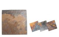China Rusty Multicolor Slate Pavers 30x30cm Natural Split Surface Sawn Edges for Patio Wall Floor for sale