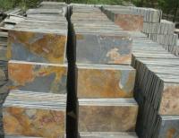 China Rusty Multicolor Slate Pavers 30x30cm Natural Split Surface Sawn Edges for Patio Wall Floor for sale