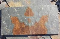 China Rusty Multicolor Slate Pavers 30x30cm Natural Split Surface Sawn Edges for Patio Wall Floor for sale