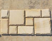 China Yellow Sandstone Mushroom Wall Stone 30x15cm Natural Pillar Cladding Tile for sale