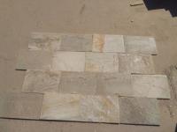 China Natural Yellow Oyster Quartzite Pavers 60x60cm Split Face Patio Stone for sale