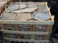 China Yellow Quartzite Random Flagstone 30-50cm Natural Paving Stone for Patio Flooring for sale