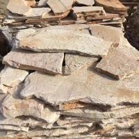 China Yellow Quartzite Random Flagstone 30-50cm Natural Paving Stone for Patio Flooring for sale