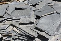 China Black Quartzite Random Flagstone,Irregular Flagstone,Flagstone Walkway,Crazy Stone for sale