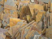 China Multicolor Slate Random Flagstone 30-50cm Natural Rusty Crazy Stone Paving for sale