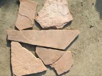 China Pink Sandstone Random Flagstone 2-3.5cm Natural Split Edge Patio Flooring Stone for sale