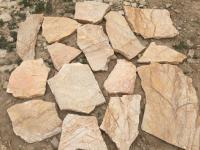 China Yellow Slate Random Flagstone Quartzite Crazy Stone Irregular Patio Stone 2.5-3.5cm for sale
